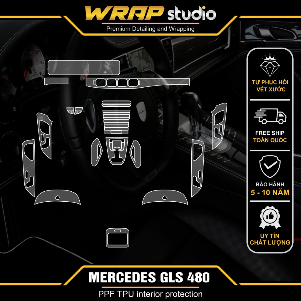 Dán PPF nội thất Mercedes GLS 480 - WRAP STUDIO